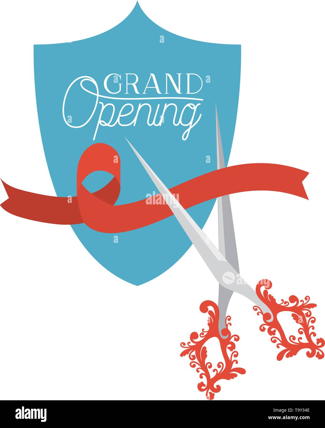 frame with label grand opening isolated icon Stock Vector Image & Art ...