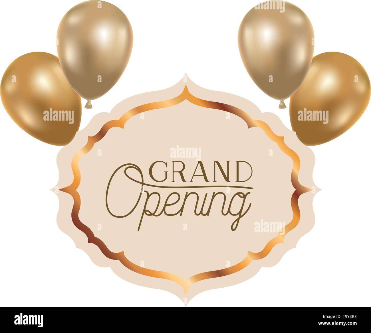 frame and helium balloons with label grand opening Stock Vector Image ...