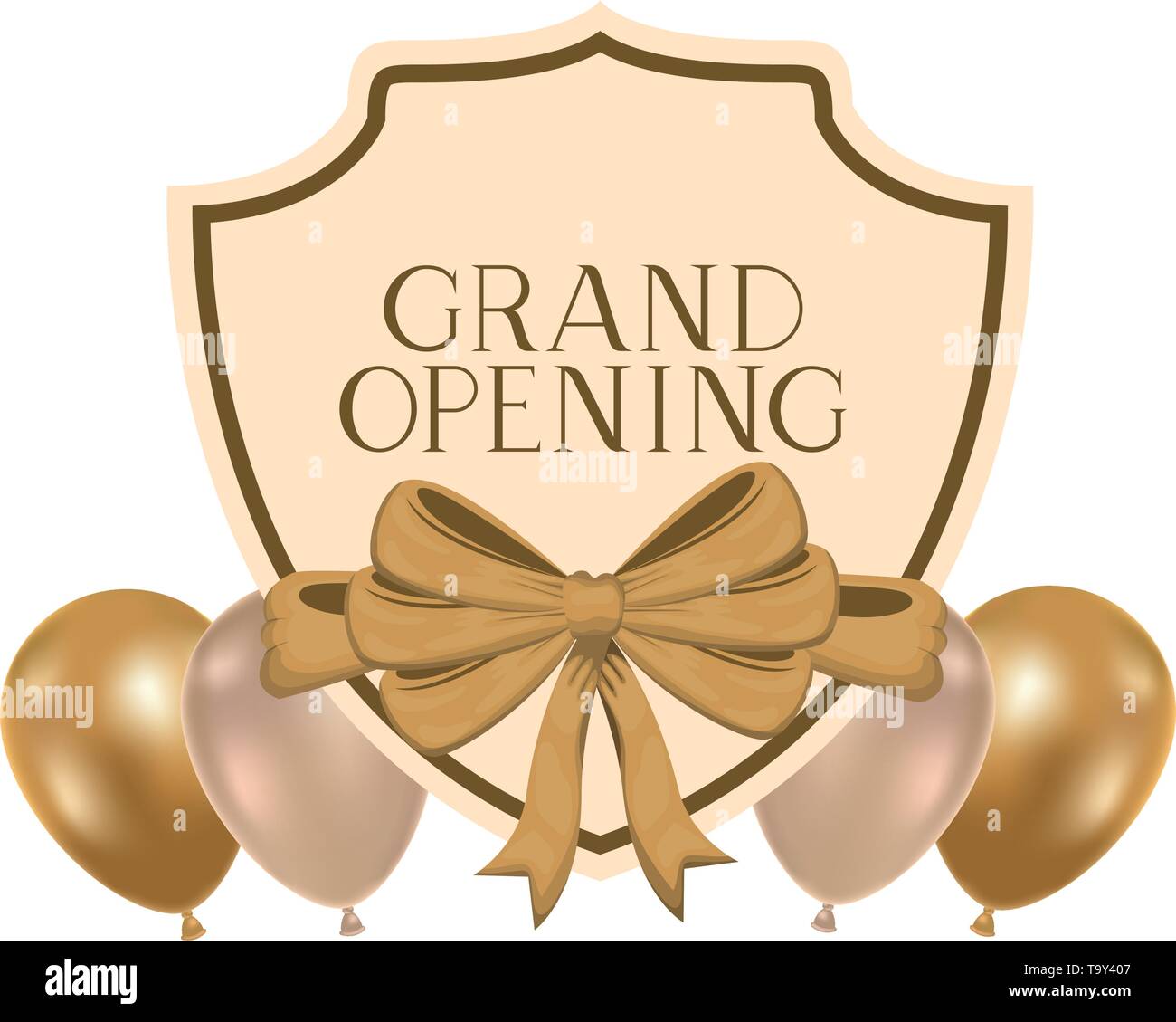 frame and helium balloons with label grand opening Stock Vector Image ...