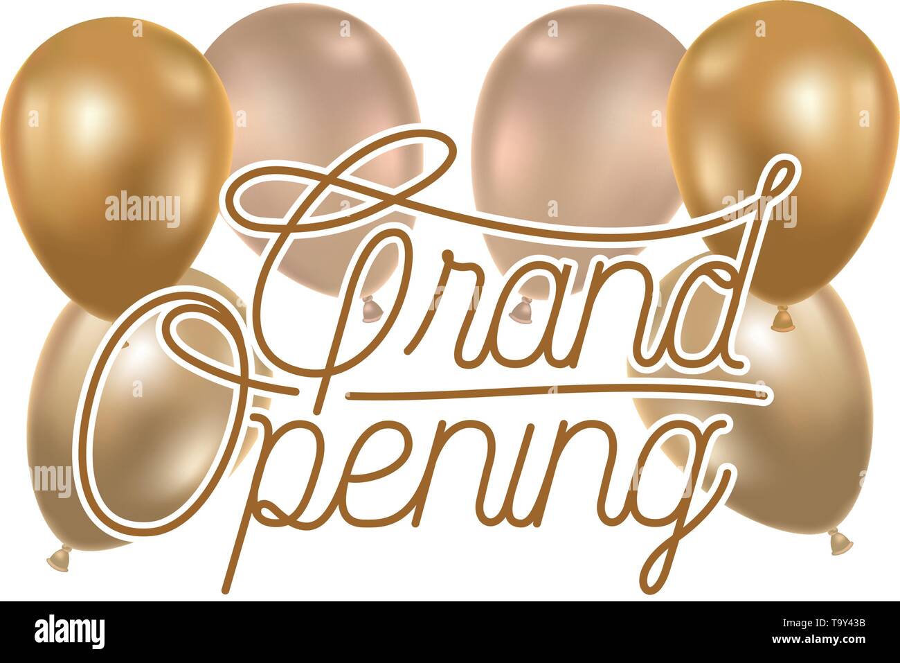 grand opening label with helium balloons Stock Vector Image & Art - Alamy