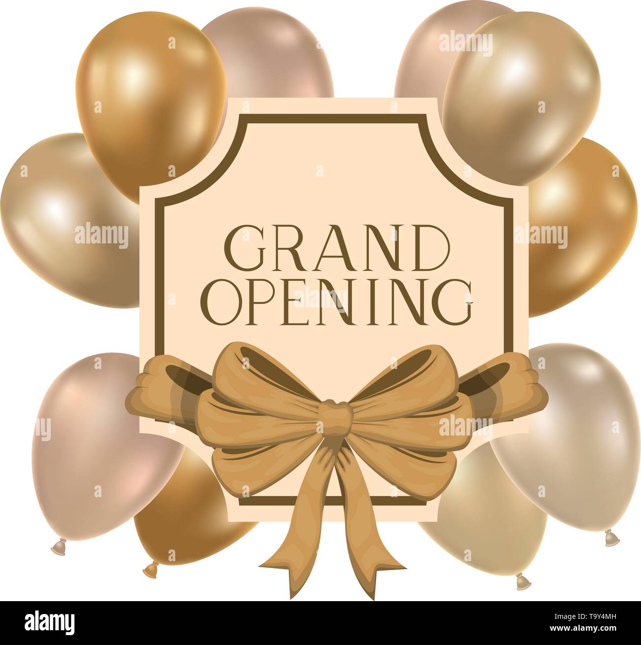 frame and helium balloons with label grand opening Stock Vector Image ...