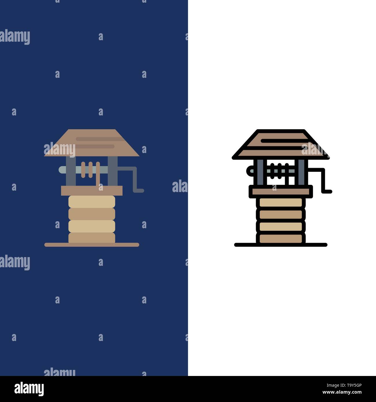 Water well and animals Stock Vector Images - Alamy