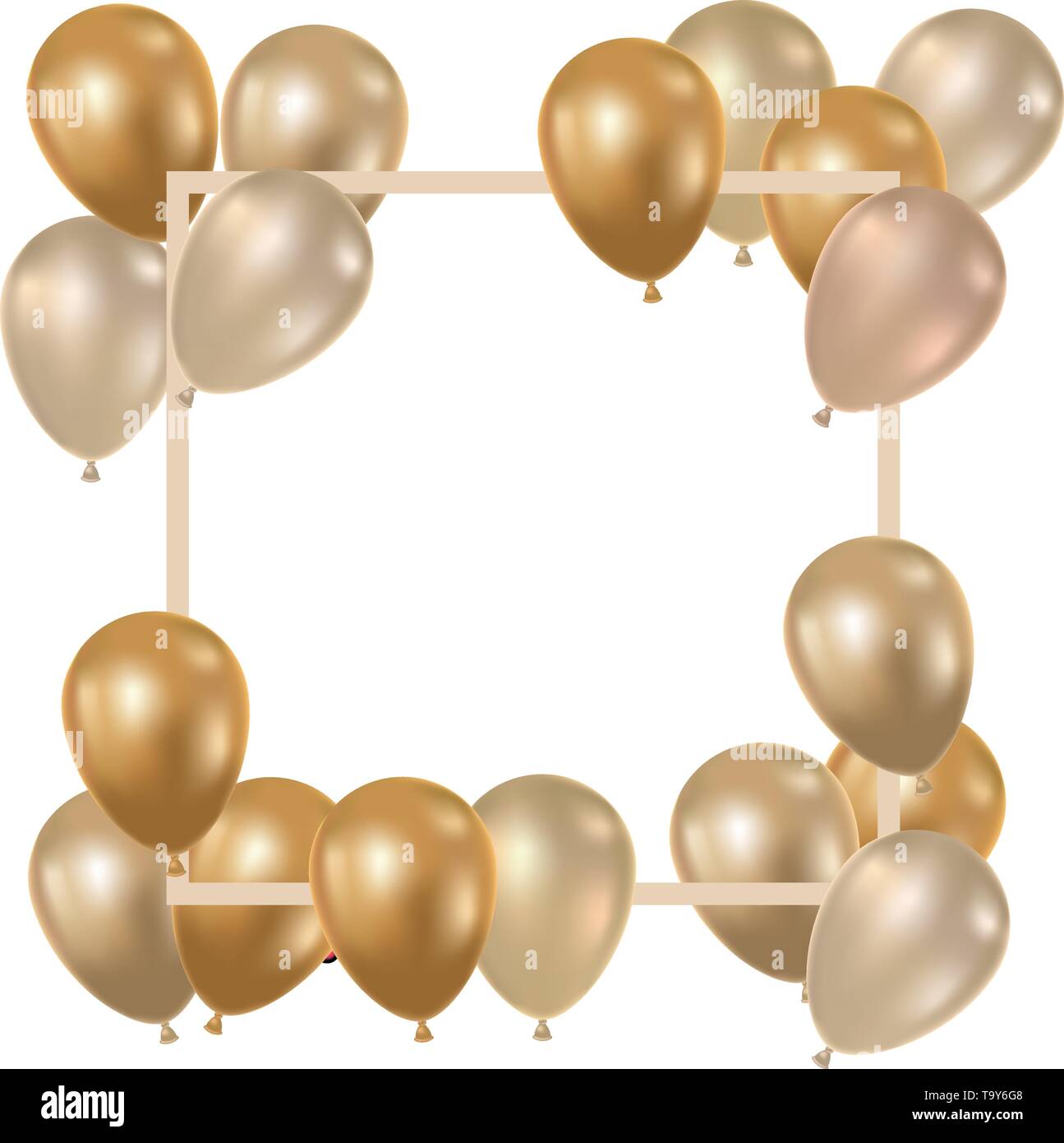 frame with helium balloons on white background Stock Vector Image & Art ...