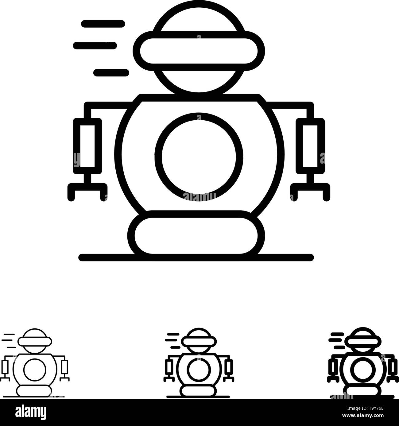 Human, Technology, Robotic, Robot Bold and thin black line icon set ...