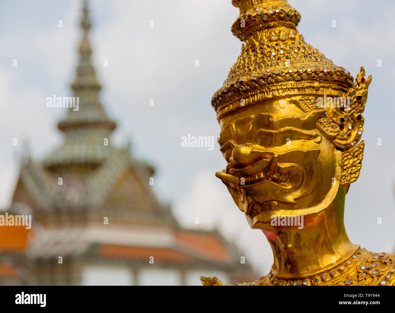 Golden Kinnon Kinnaree Statue at Grand Palace Bangkok Thailand Stock ...