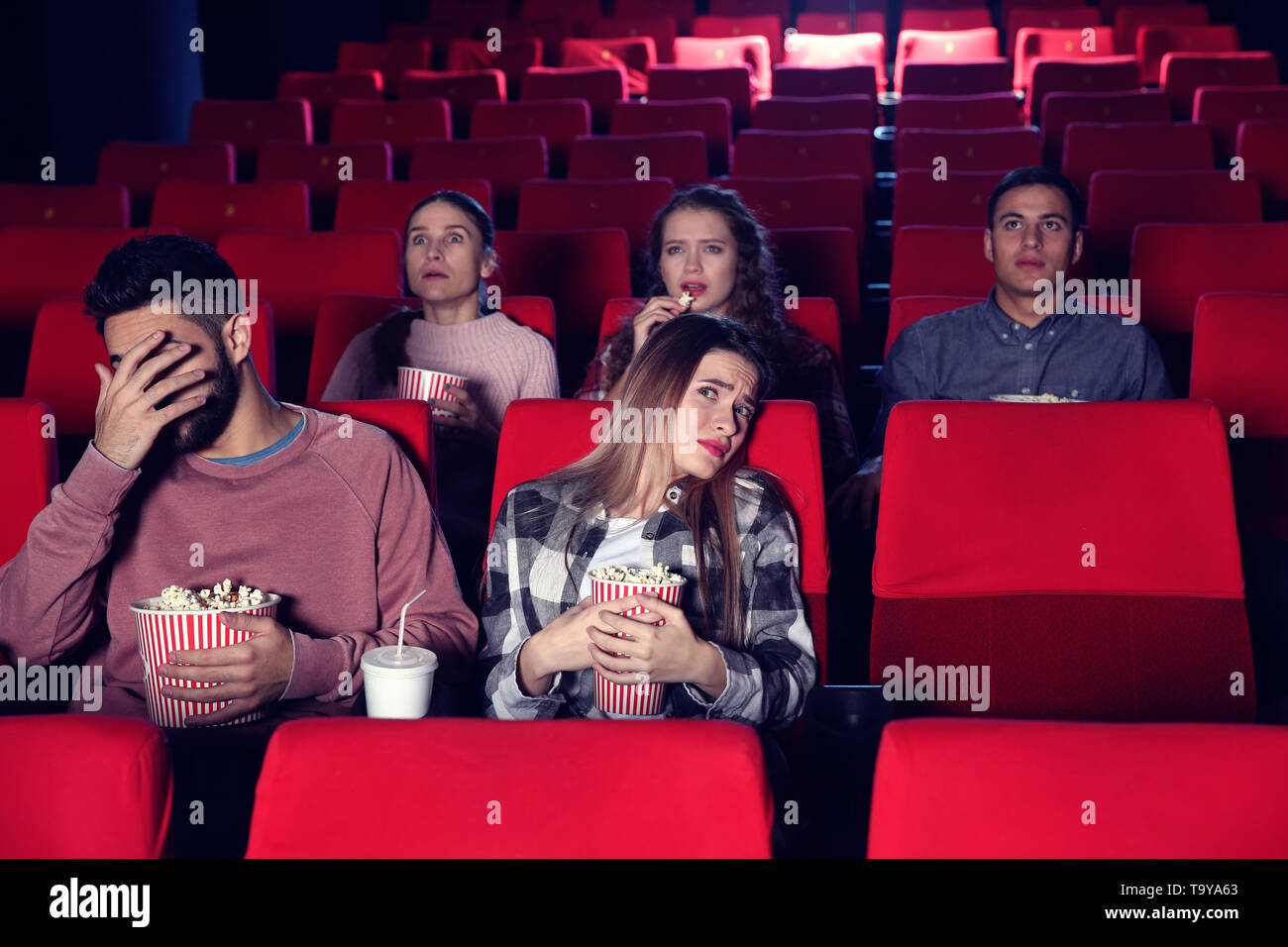 People watching movie in cinema Stock Photo - Alamy