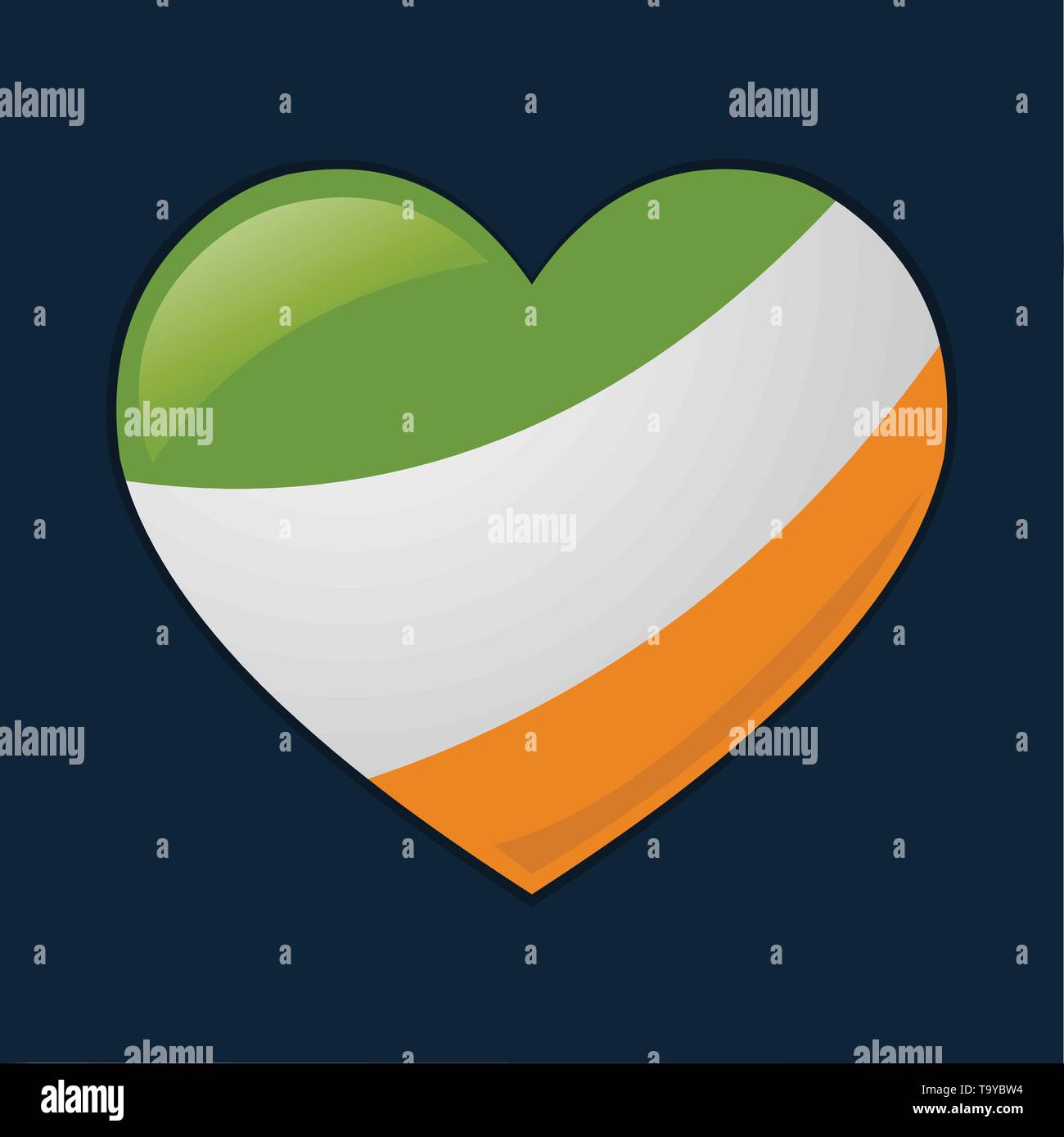 heart with ireland flag vector symbol illustration Stock Vector Image ...