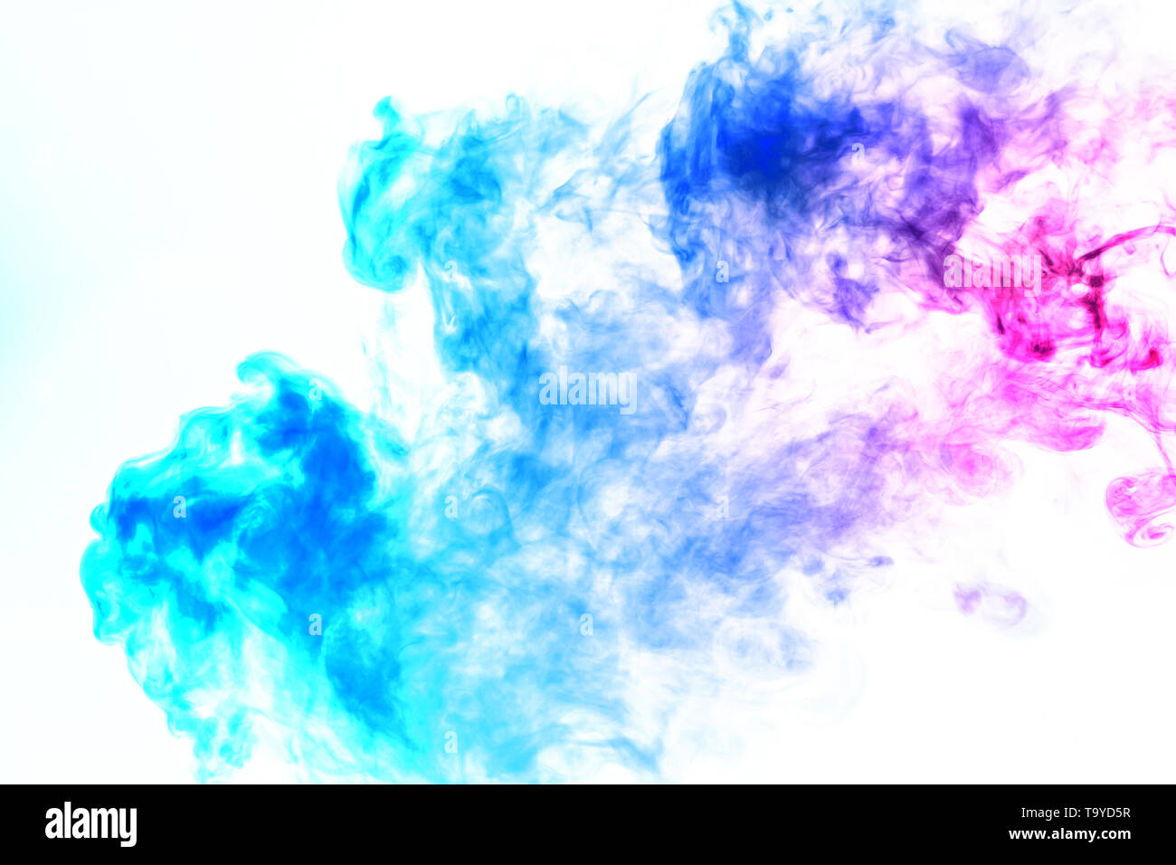 Colorful steam exhaled from the vape with a smooth transition of color ...
