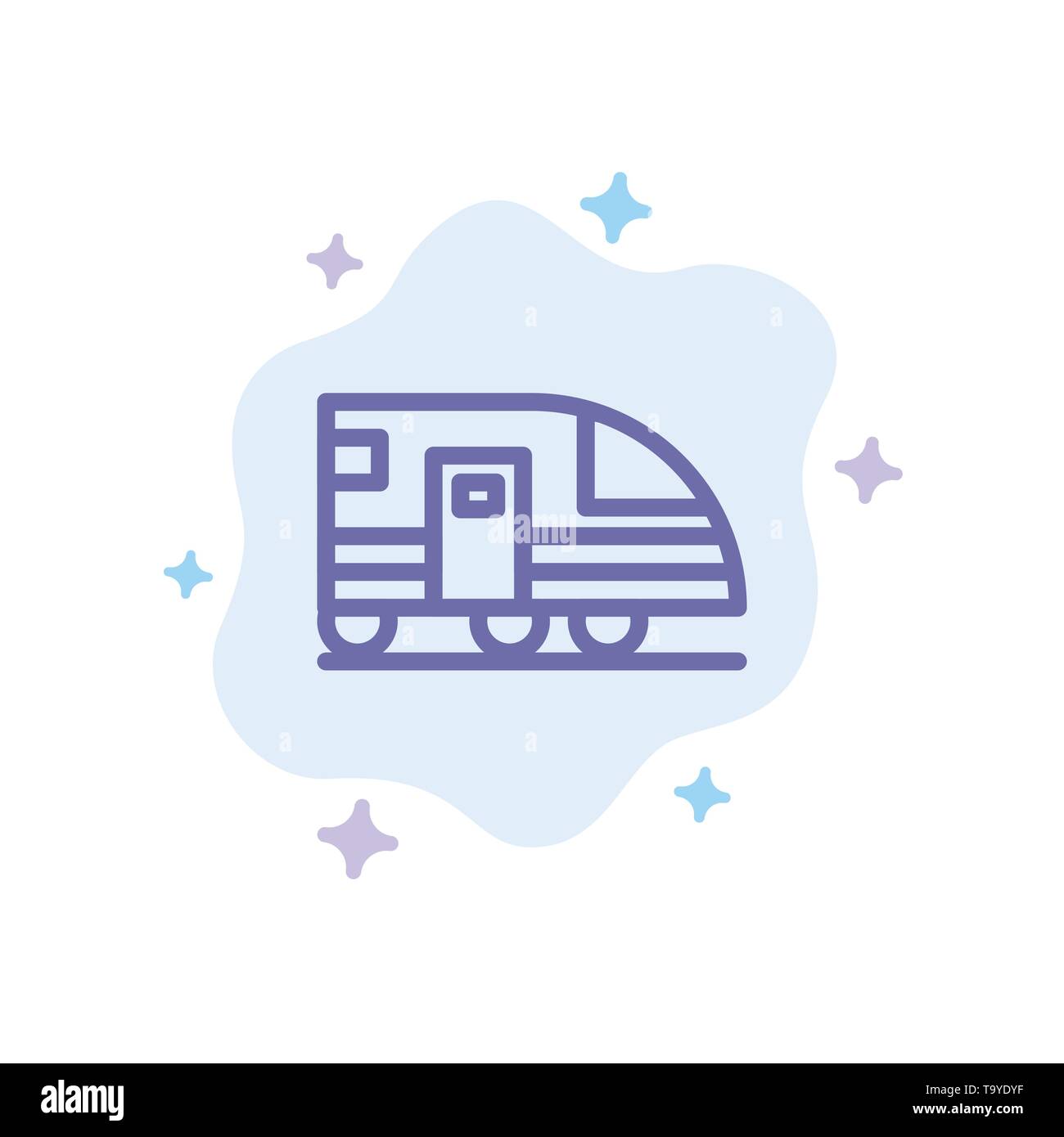 Station, Subway, Train, Transportation Blue Icon on Abstract Cloud ...