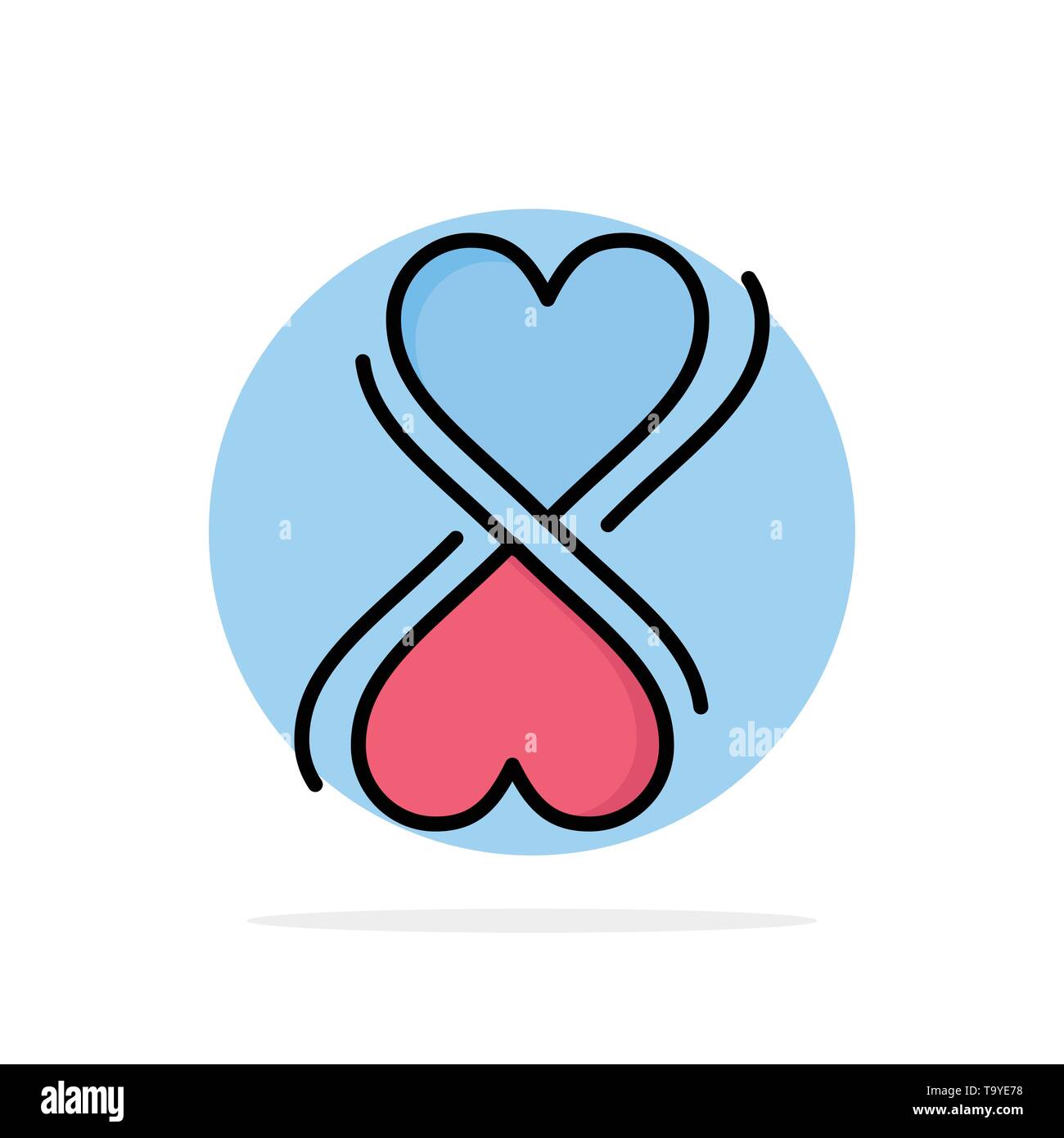 Heart, Eight, Typography Abstract Circle Background Flat color Icon ...
