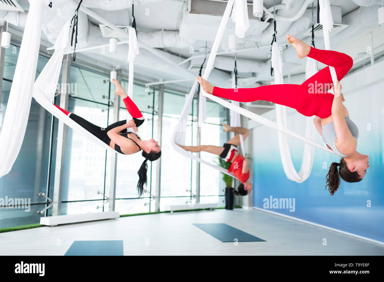 Flying yoga hi-res stock photography and images - Alamy