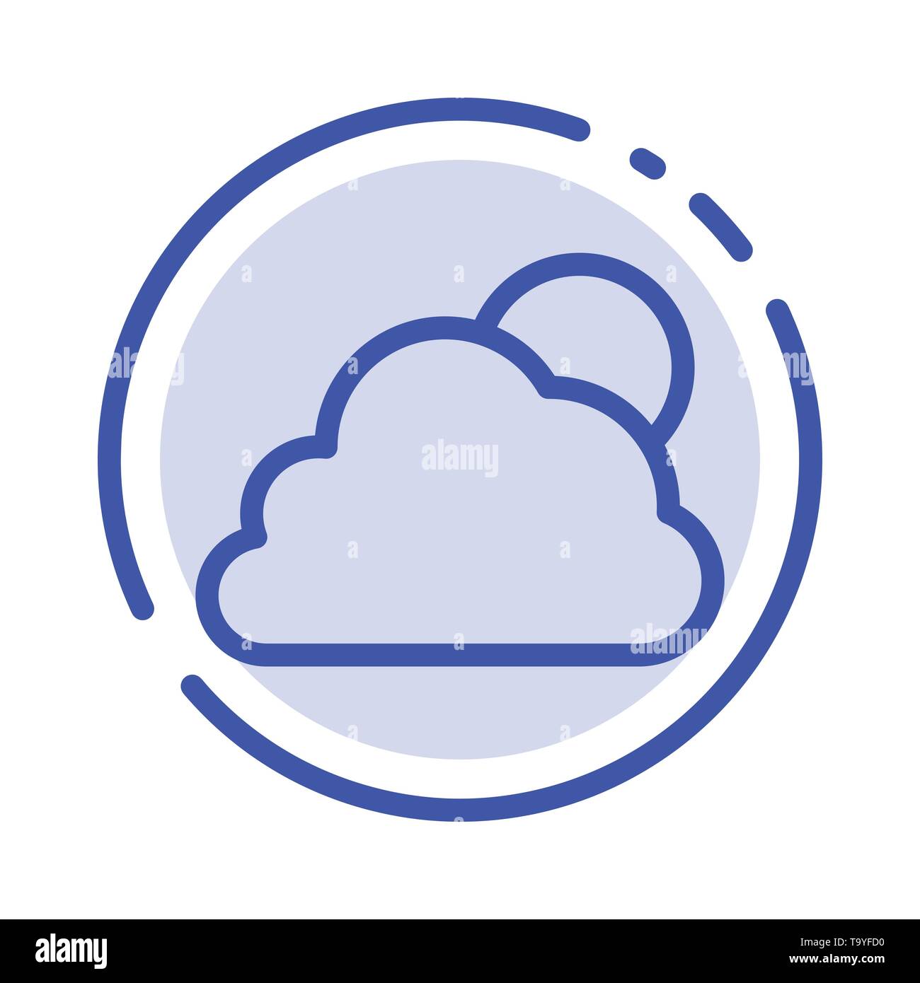 Sky, Cloud, Sun, Cloudy Blue Dotted Line Line Icon Stock Vector Image ...