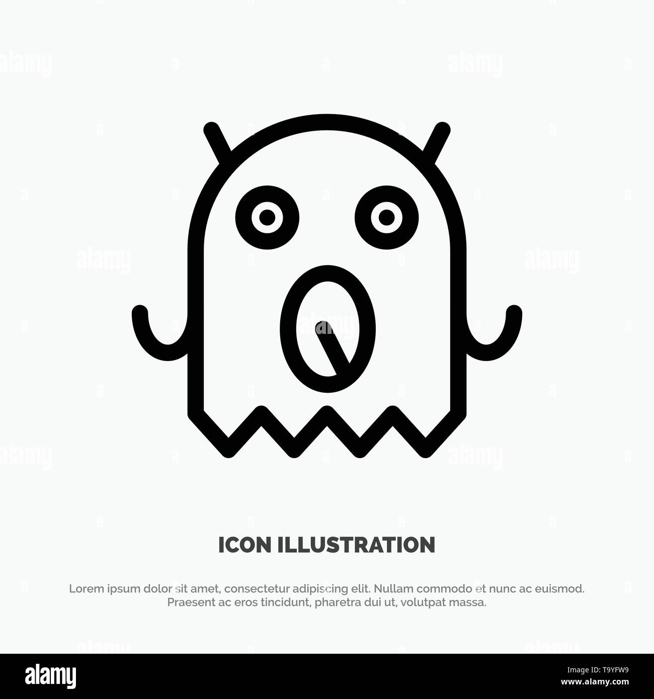 Monster, Alien, Space Vector Line Icon Stock Vector Image & Art - Alamy
