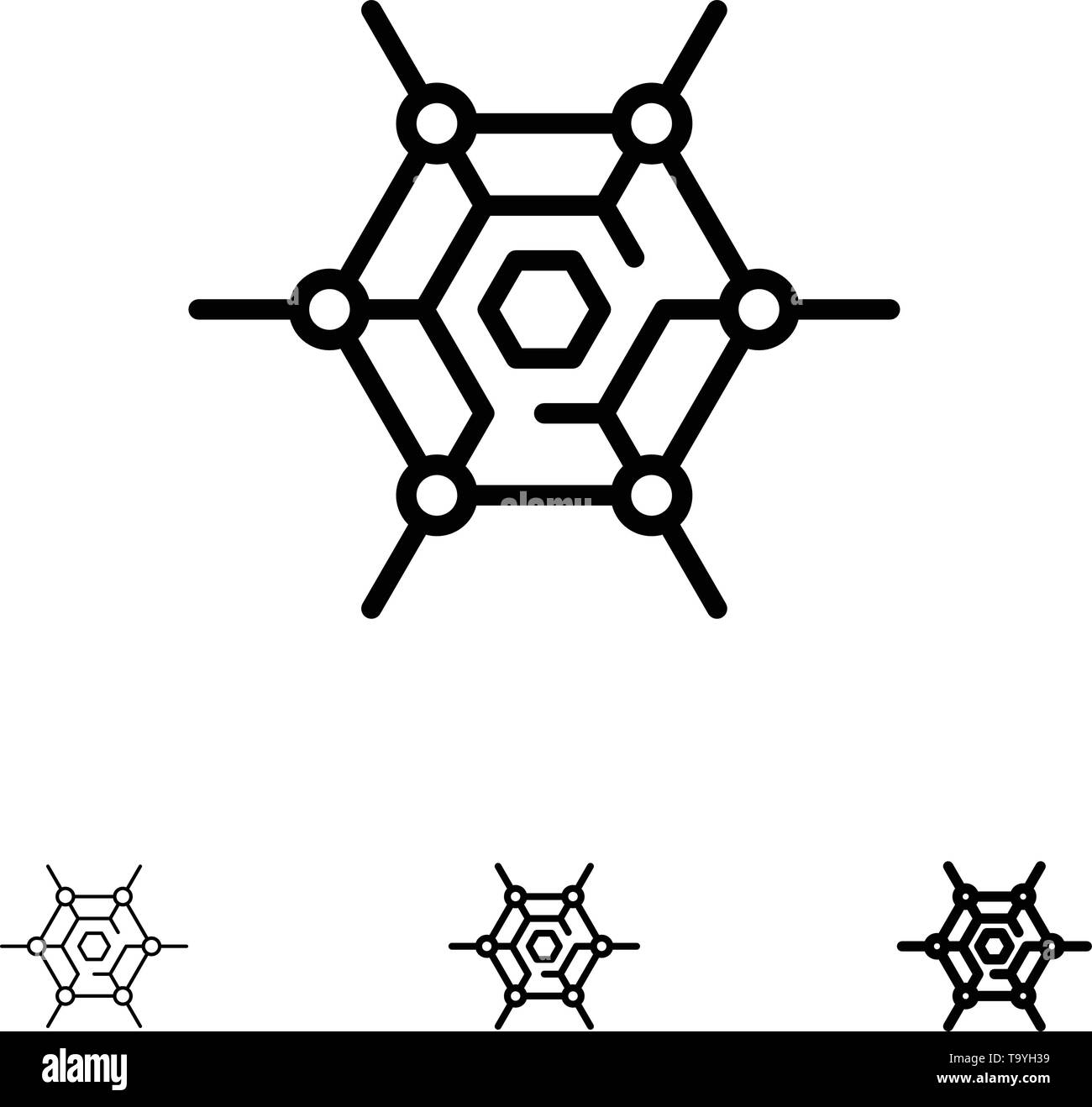 Decentralized, Network, Technology Bold and thin black line icon set ... Decentralized, Network, Technology Bold and thin black line icon set ...
