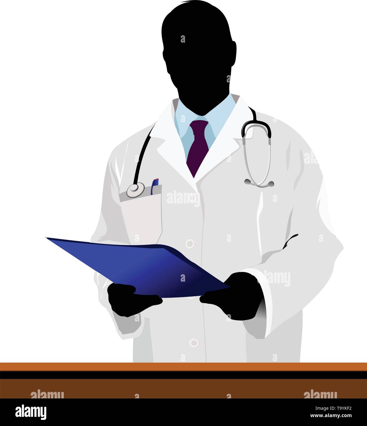 Medical doctor with stethoscope. Vector illustration Stock Vector Image ...
