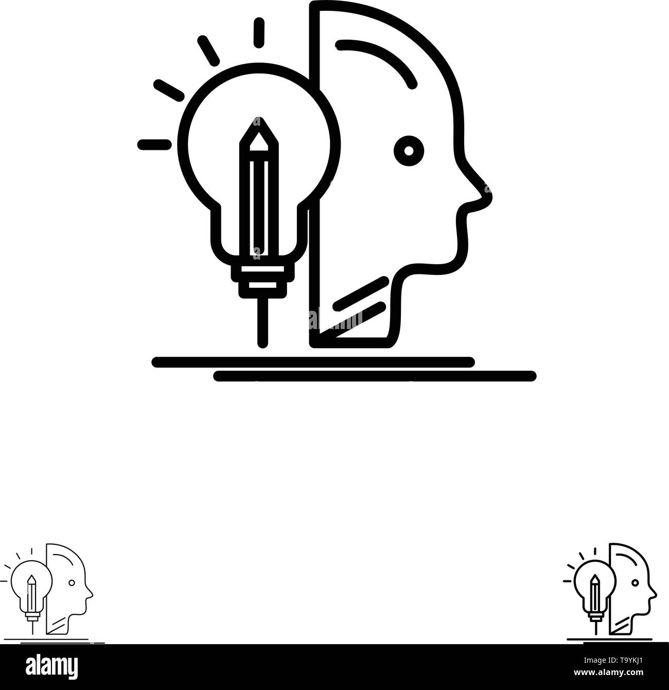 User, Mind, Making, Programming Bold and thin black line icon set Stock Vector Image & Art - Alamy