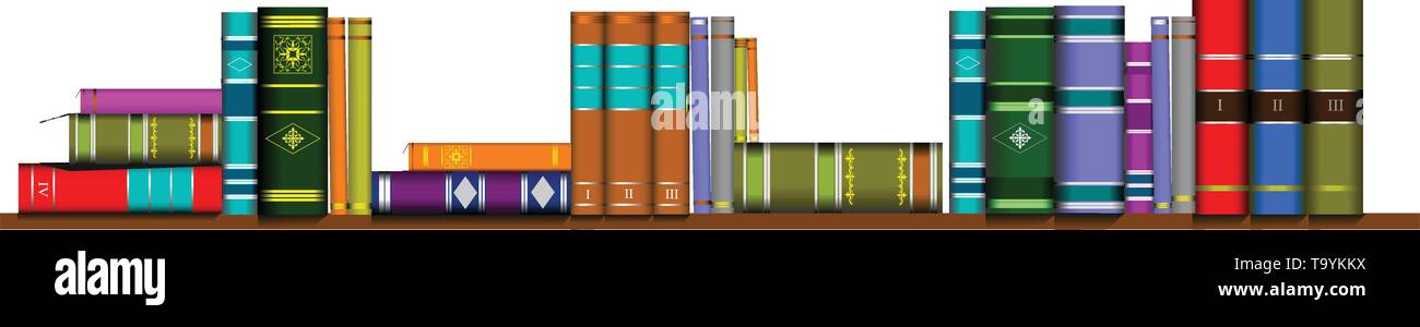 Vector illustration bookshelf library with books Stock Vector Image ...