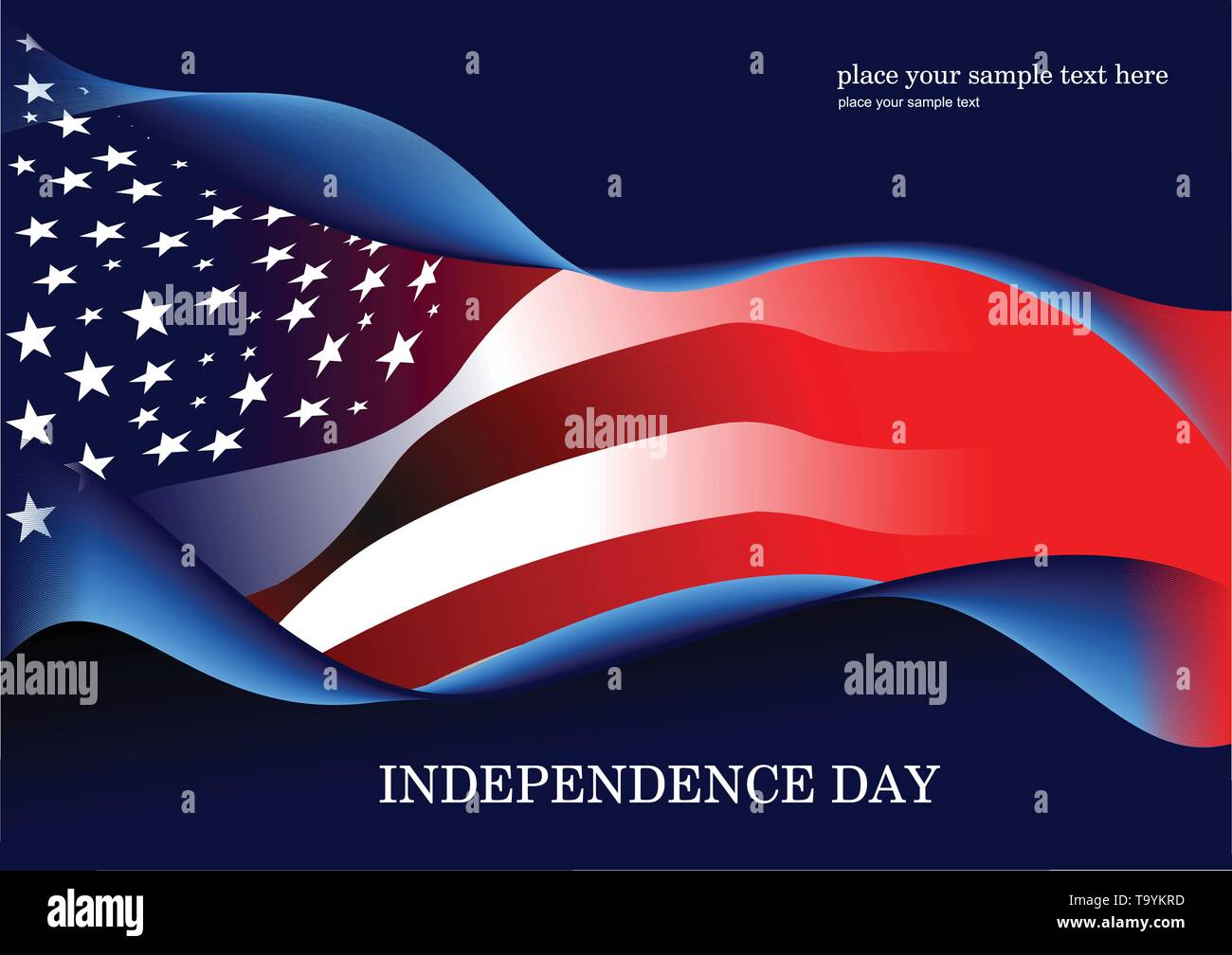 4th July – Independence day of United States of America. American flag ...