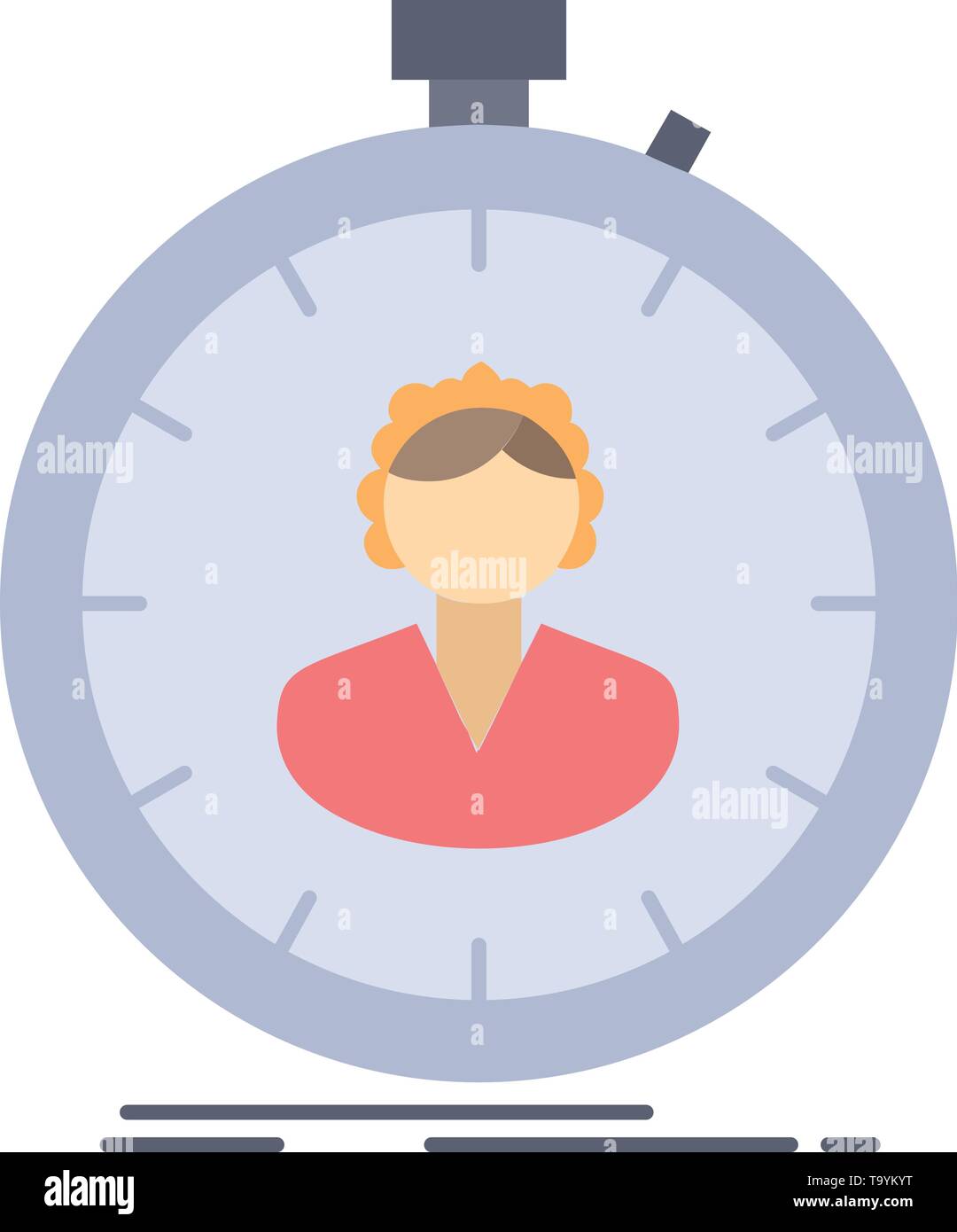 fast, speed, stopwatch, timer, girl Flat Color Icon Vector Stock Vector ...