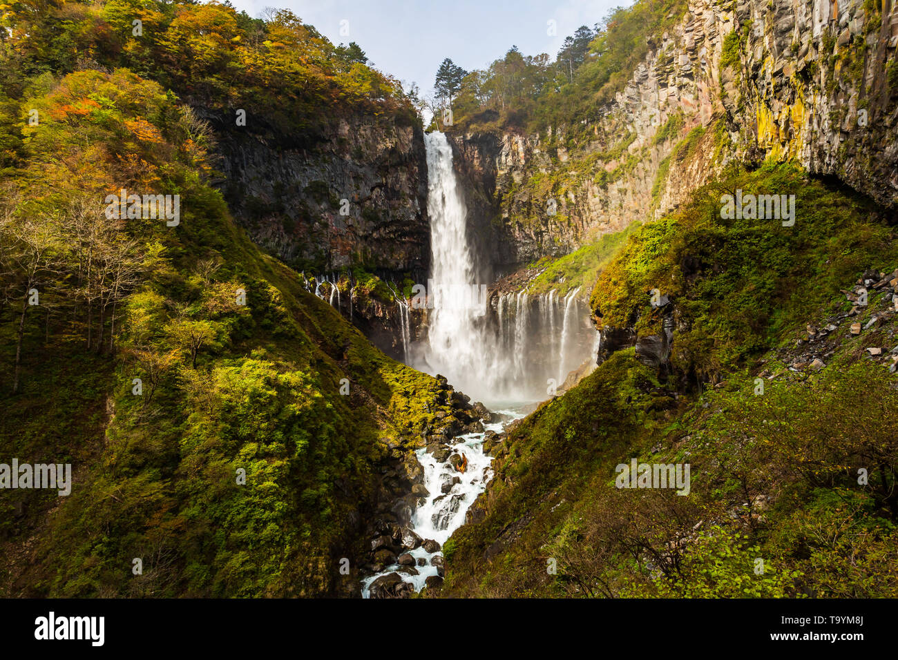 Kegon Falls one of Japans highest waterfalls in autumn at the Nikko ...