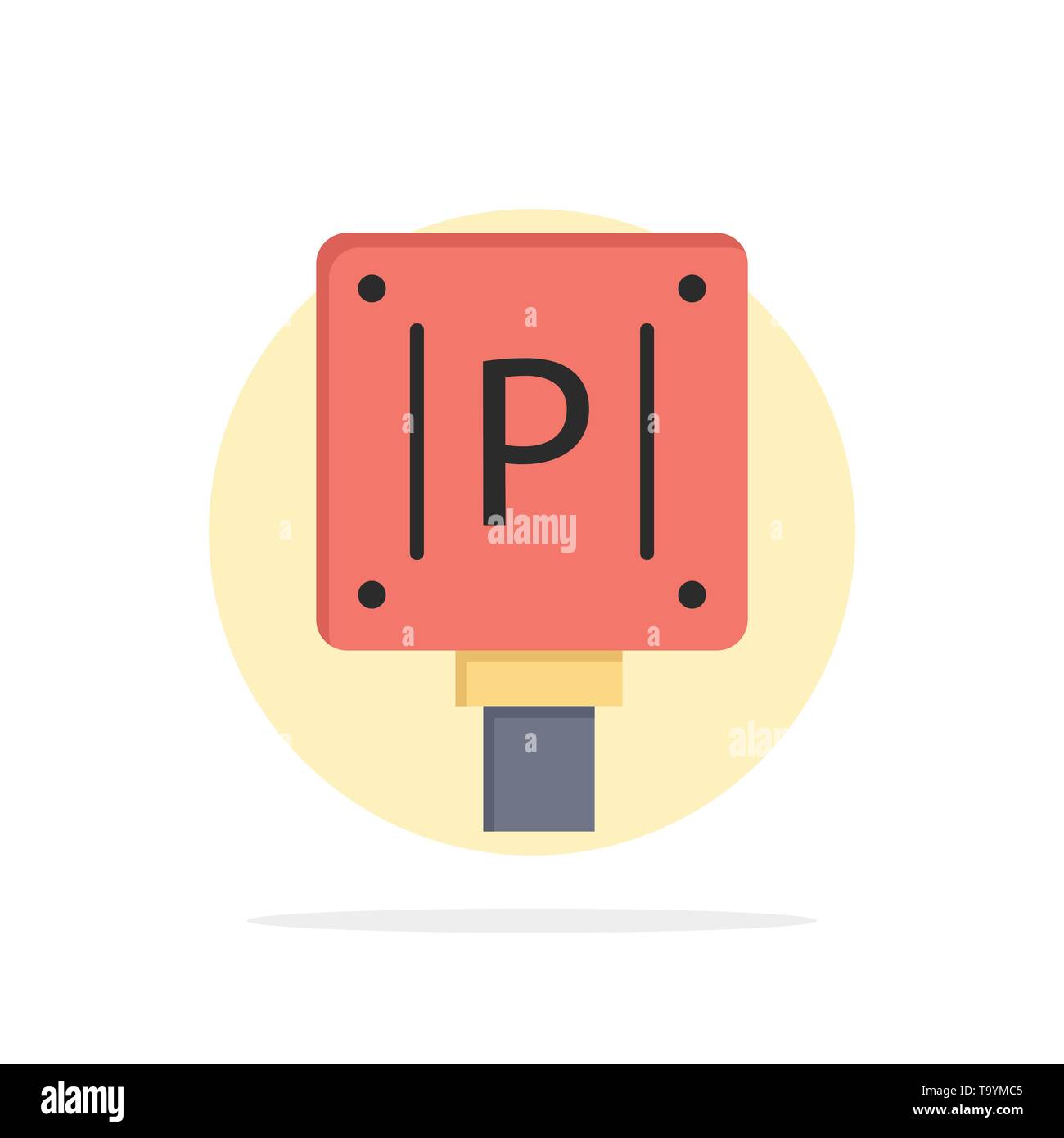 Parking, Board, Sign, Hotel Abstract Circle Background Flat color Icon ...