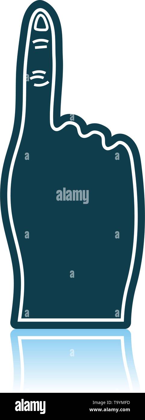 Fans Foam Finger Icon. Shadow Reflection Design. Vector Illustration ...