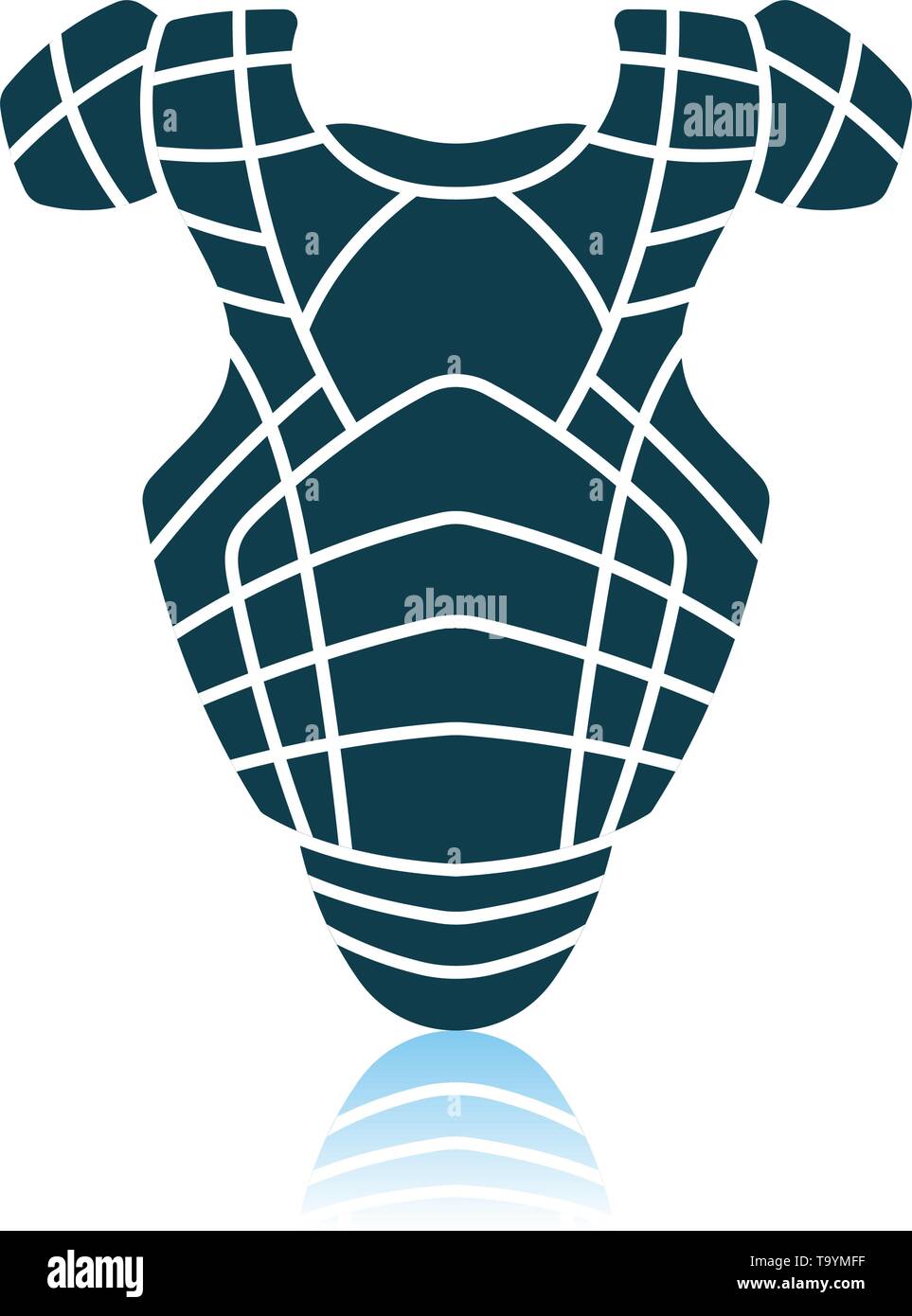 Baseball Chest Protector Icon. Shadow Reflection Design. Vector ...