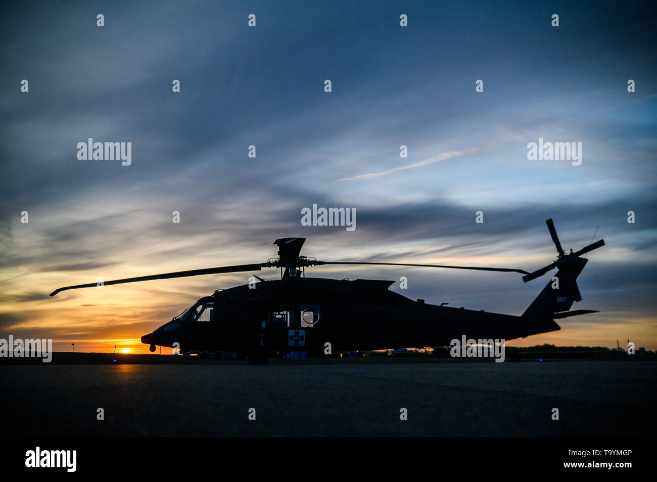 Military blackhawk helicopter during rescue hi-res stock photography ...
