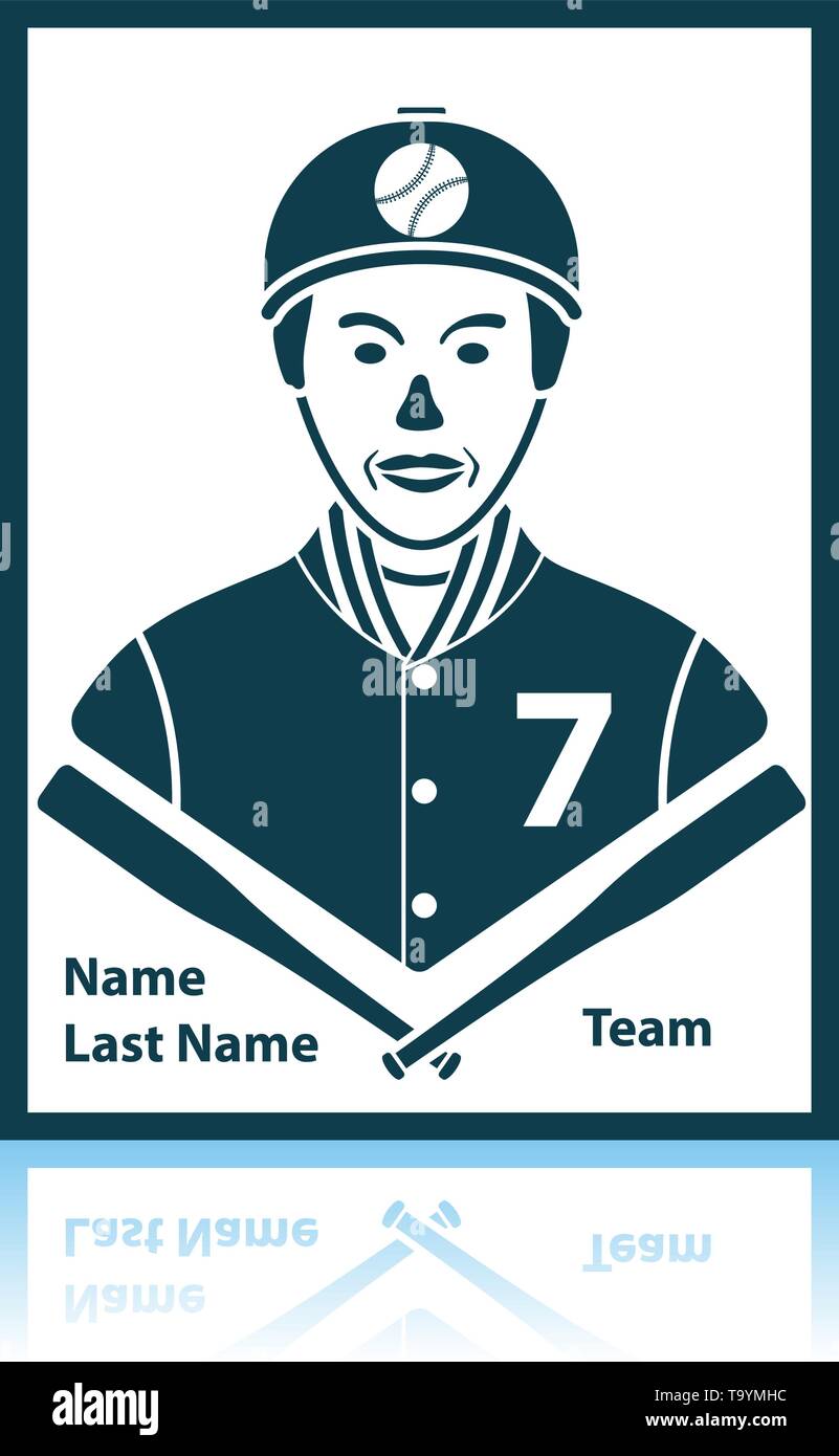 Baseball Card Icon. Shadow Reflection Design. Vector Illustration Stock ...