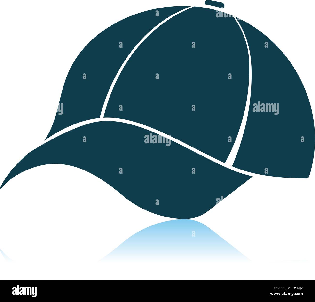 Baseball Cap Icon. Shadow Reflection Design. Vector Illustration Stock ...