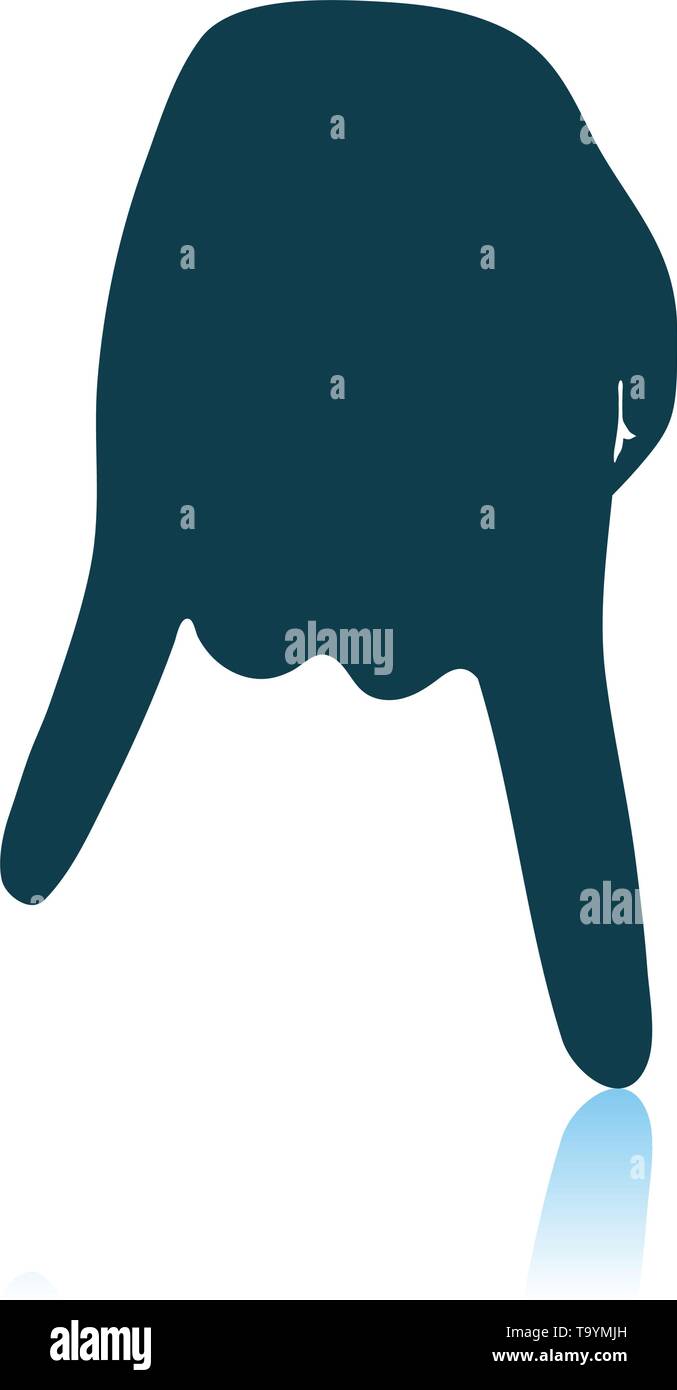 Baseball Catcher Gesture Icon. Shadow Reflection Design. Vector ...