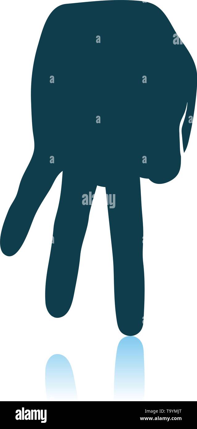 Baseball Catcher Gesture Icon. Shadow Reflection Design. Vector ...