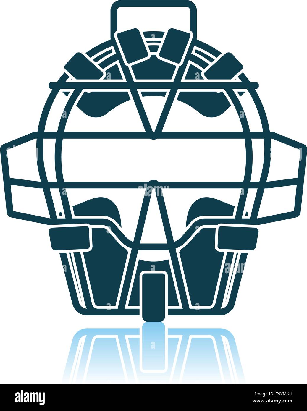 Baseball Face Protector Icon. Shadow Reflection Design. Vector ...