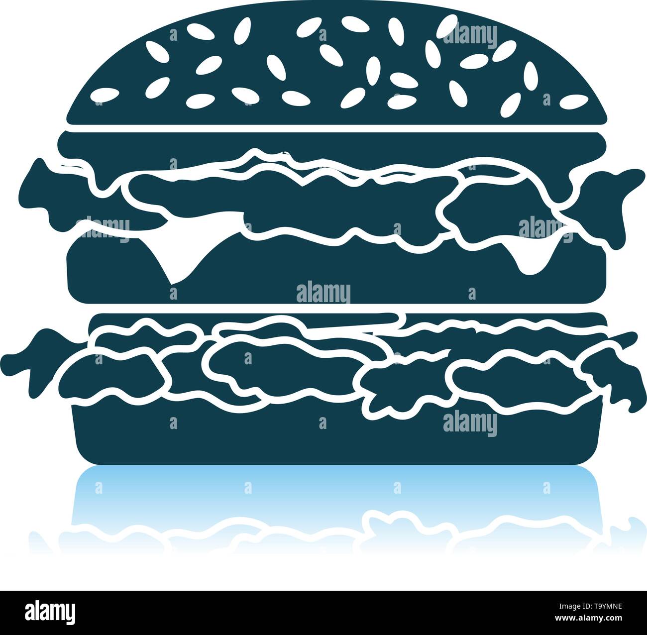 Hamburger Icon. Shadow Reflection Design. Vector Illustration Stock ...