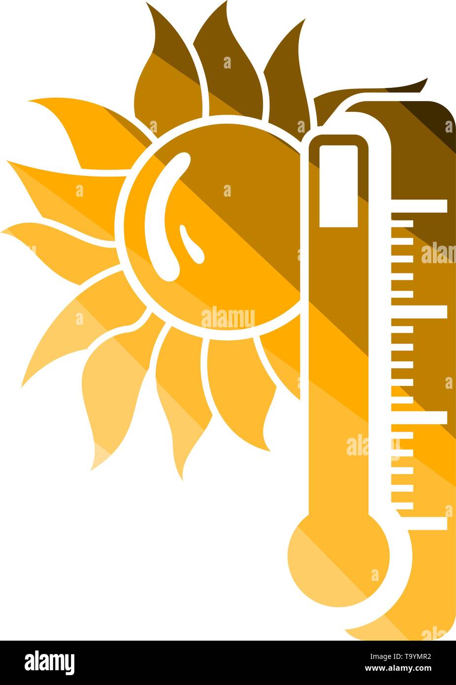 Summer Heat Icon. Flat Color Ladder Design. Vector Illustration Stock ...