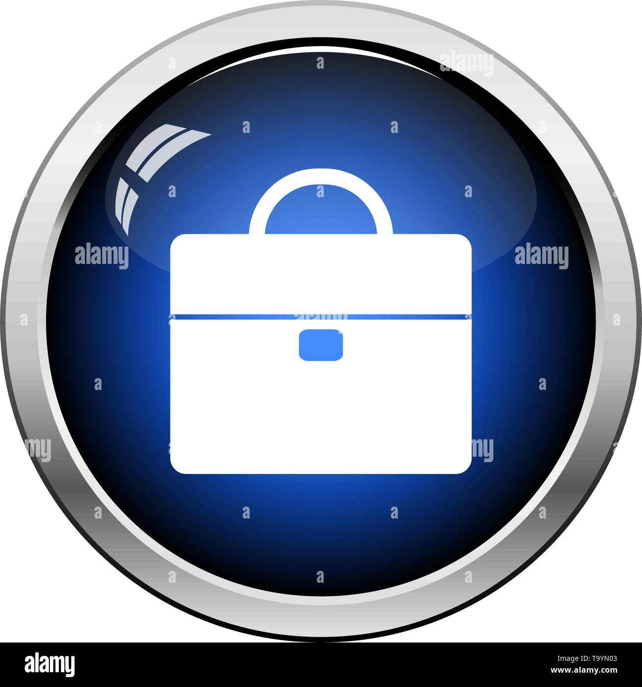 Briefcase Icon. Glossy Button Design. Vector Illustration Stock Vector ...