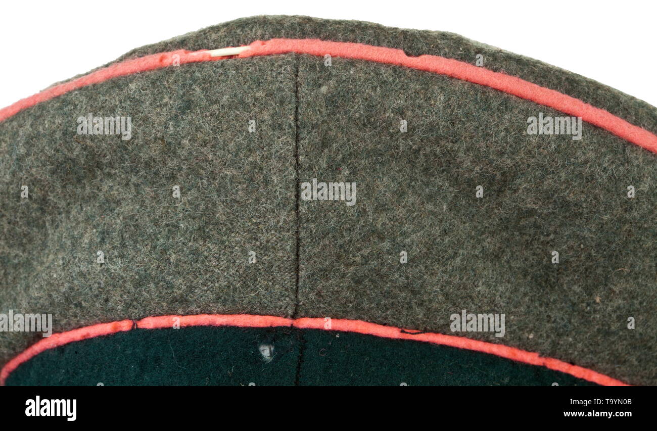 An old style field cap for officers of panzer troops Field-grey woollen ...