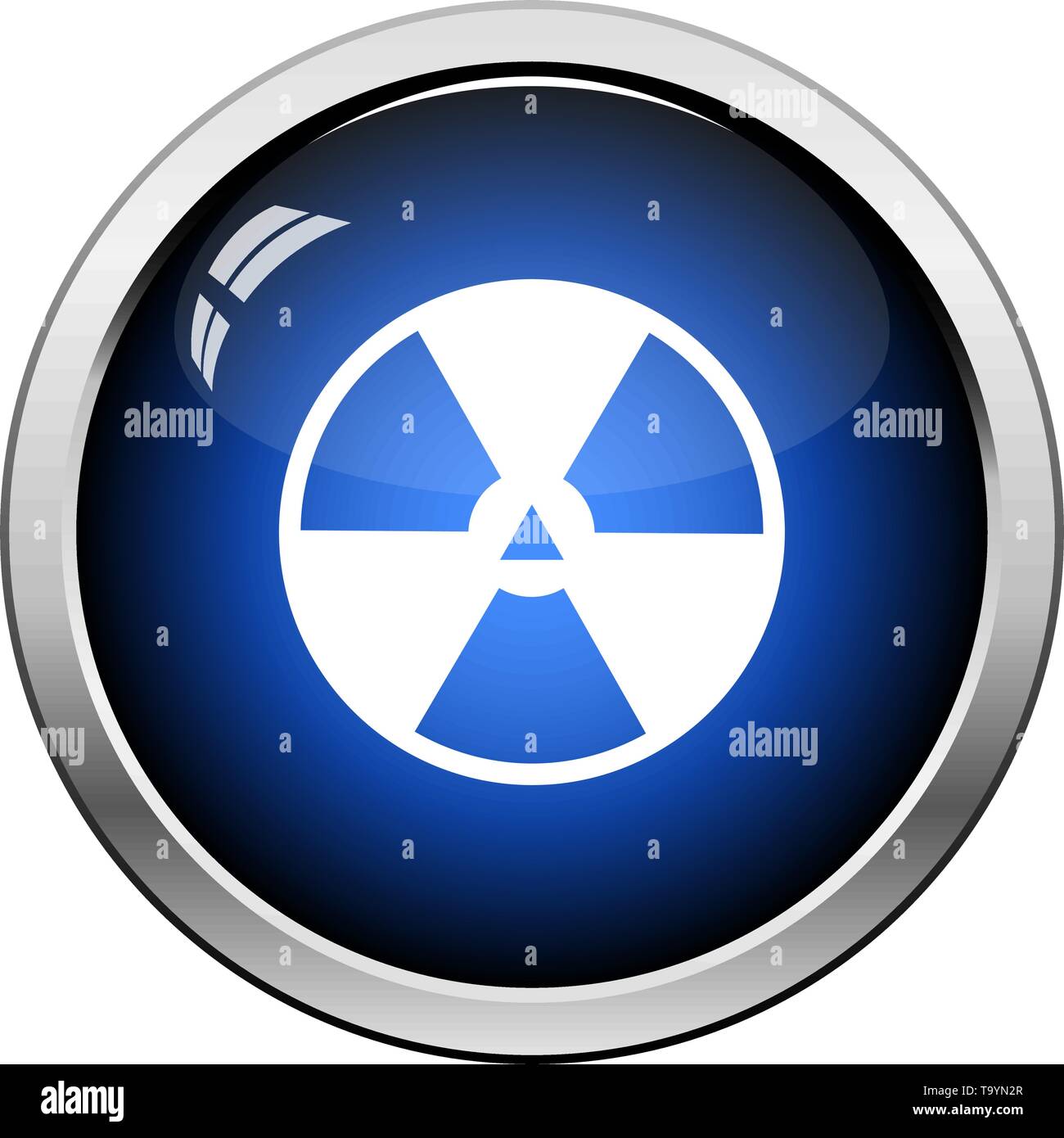 Radiation Icon. Glossy Button Design. Vector Illustration Stock Vector ...