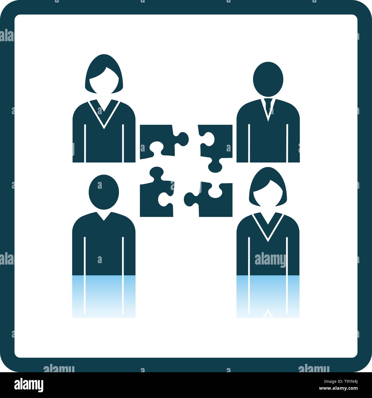 Corporate Team Icon. Square Shadow Reflection Design. Vector ...