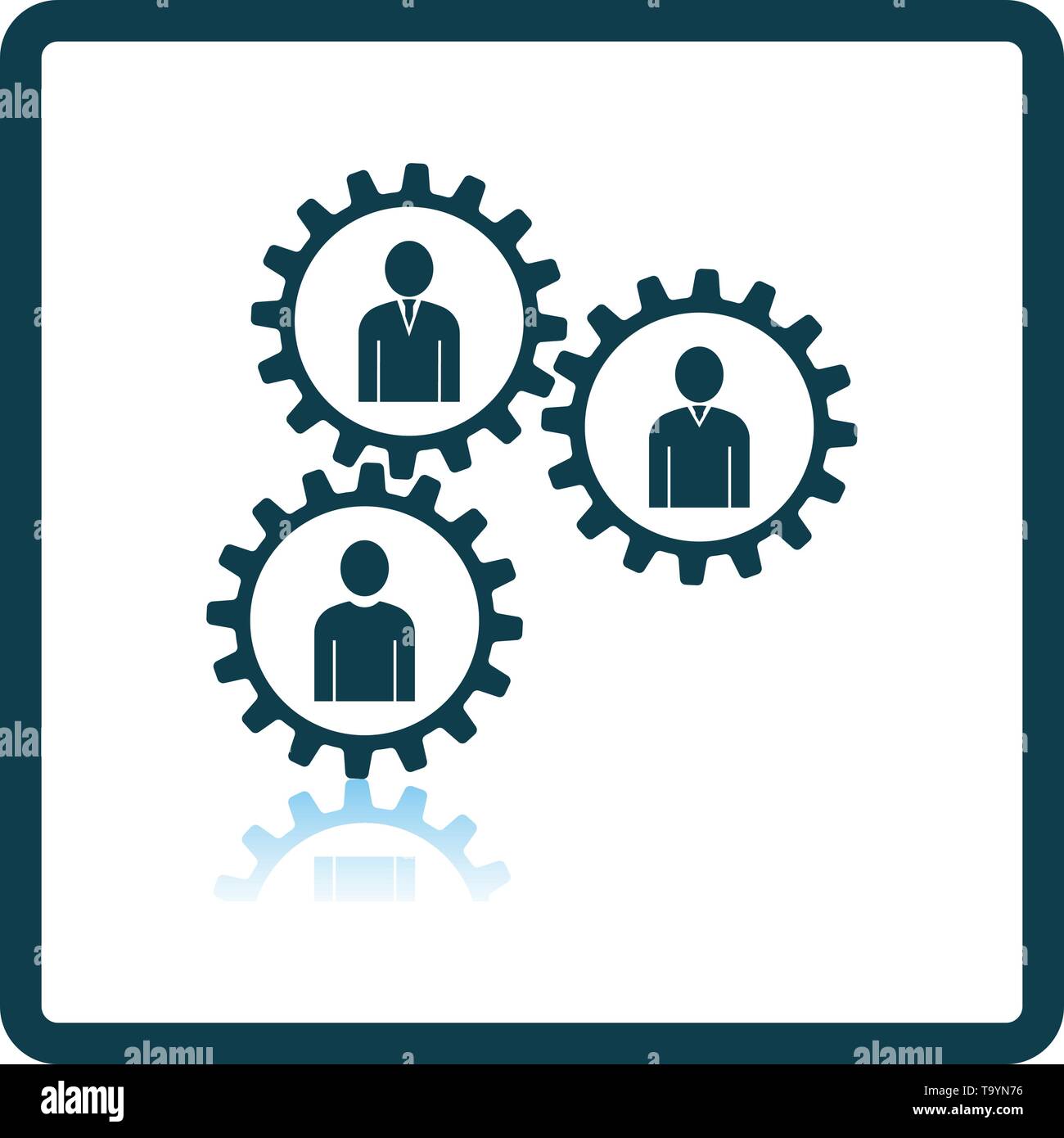 Teamwork Icon. Square Shadow Reflection Design. Vector Illustration ...
