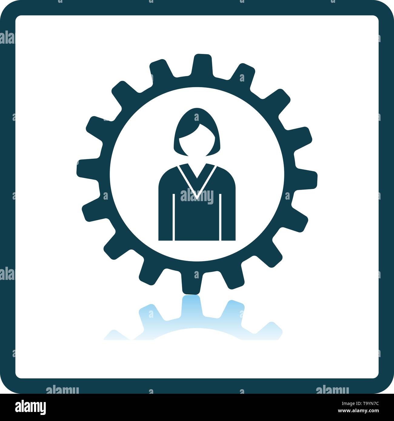 Teamwork Icon. Square Shadow Reflection Design. Vector Illustration ...