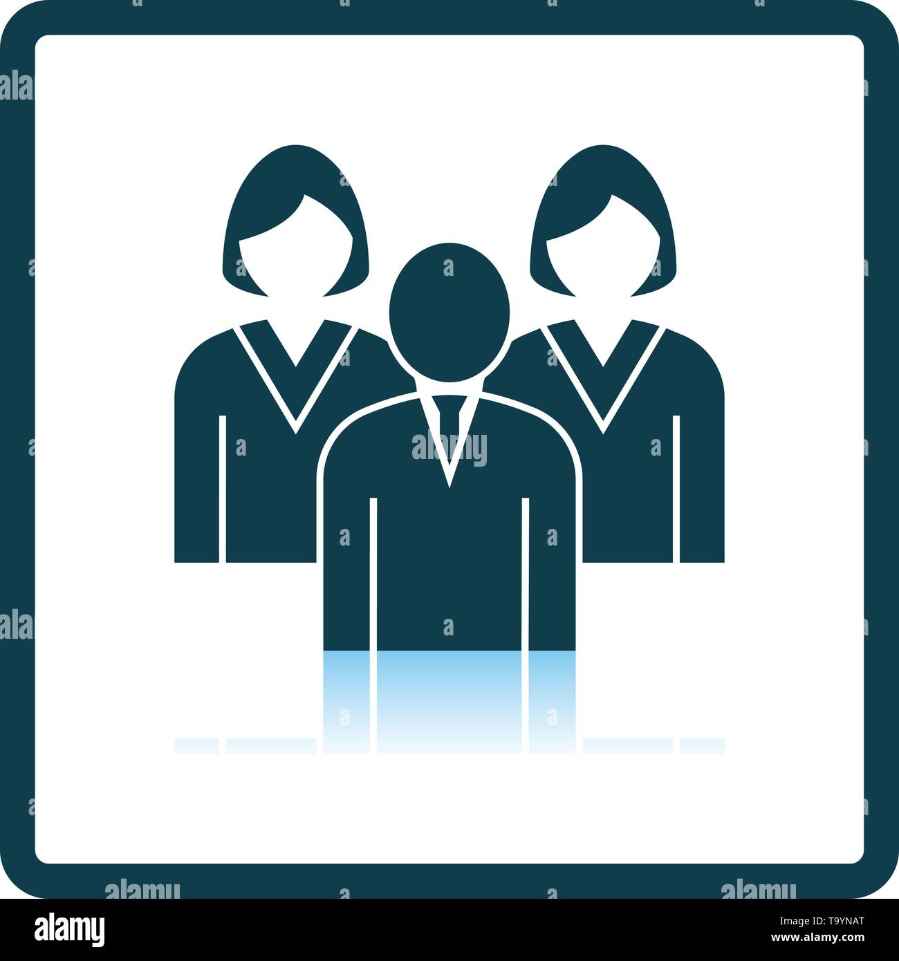 Corporate Team Icon. Square Shadow Reflection Design. Vector ...