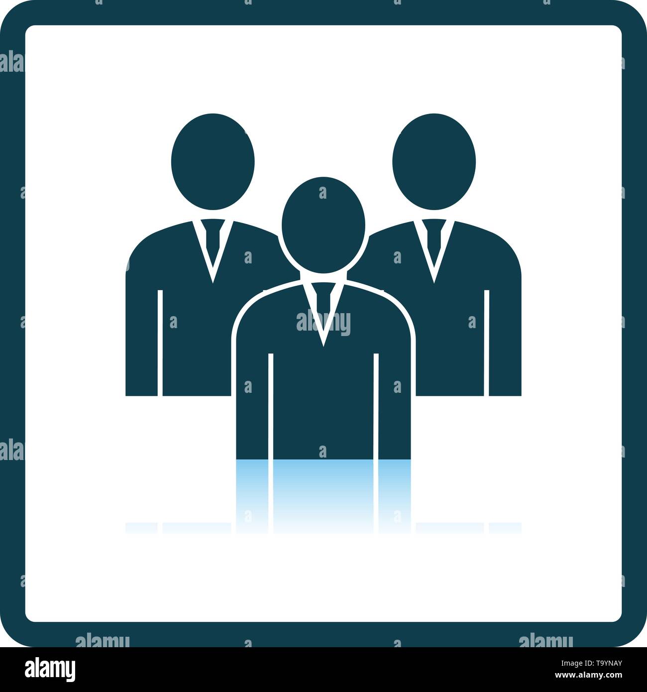 Corporate Team Icon. Square Shadow Reflection Design. Vector ...