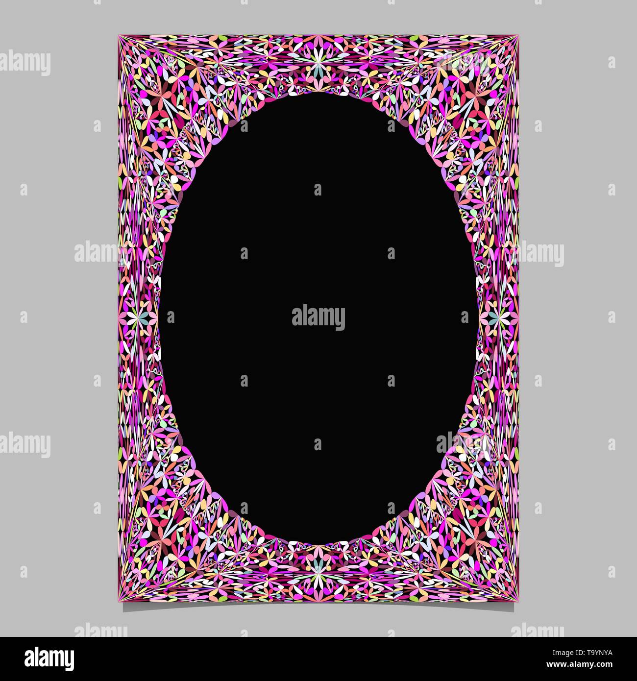 Pink abstract petal ornate brochure border template background Stock ...