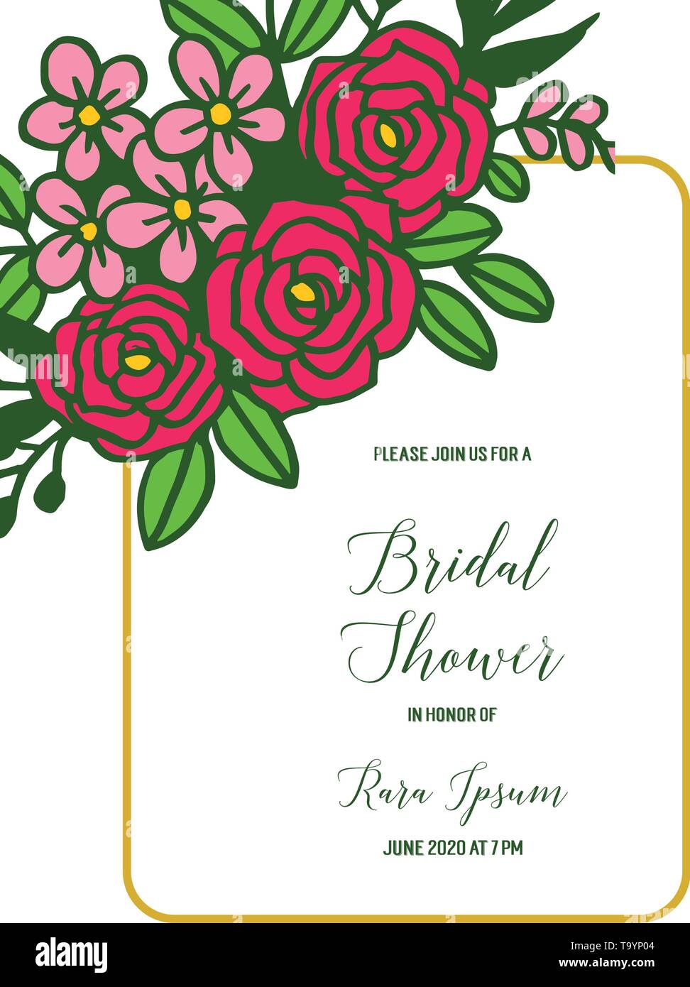 Vector illustration rose flower frames blooms for template bridal ...