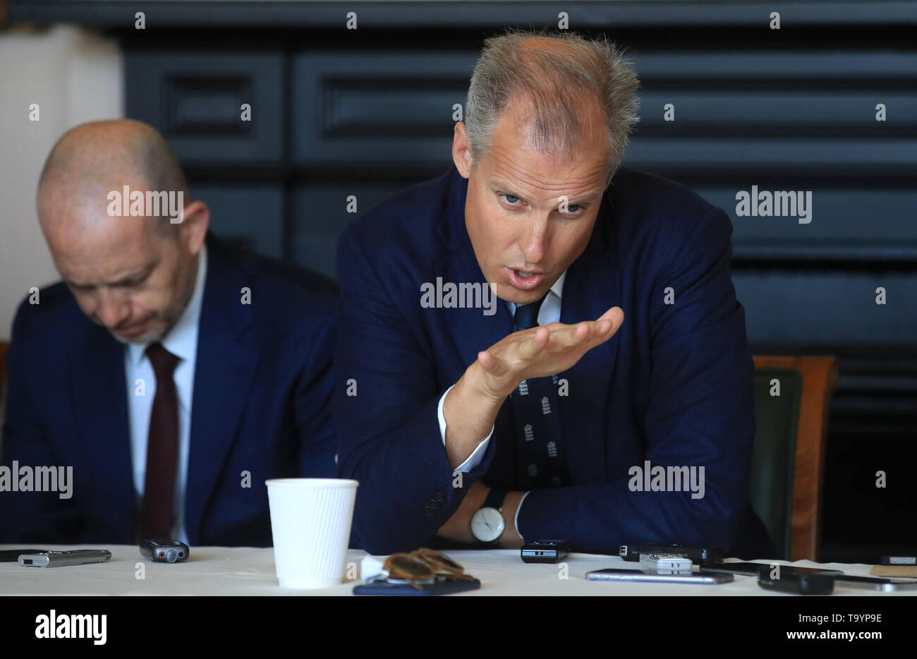 England Cricket national selector Ed Smith (centre) during the World ...