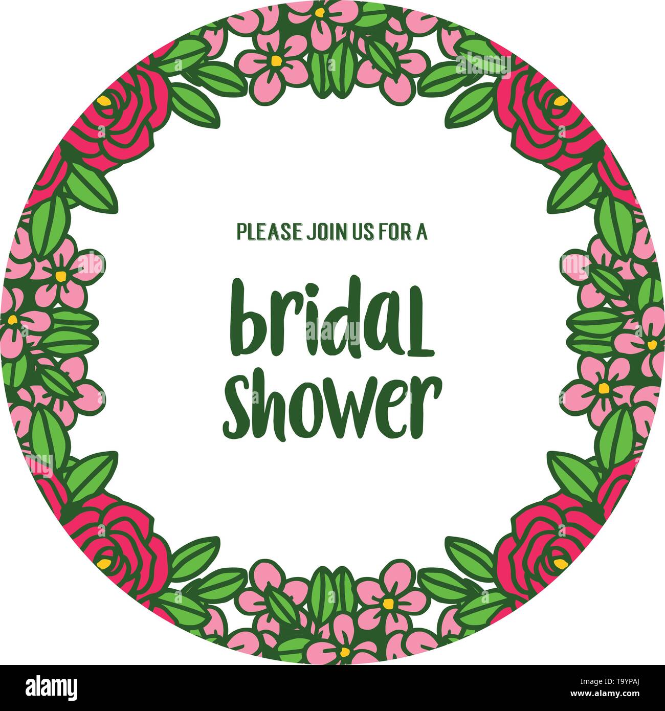 Vector illustration beautiful leaf flower frame for design card bridal ...