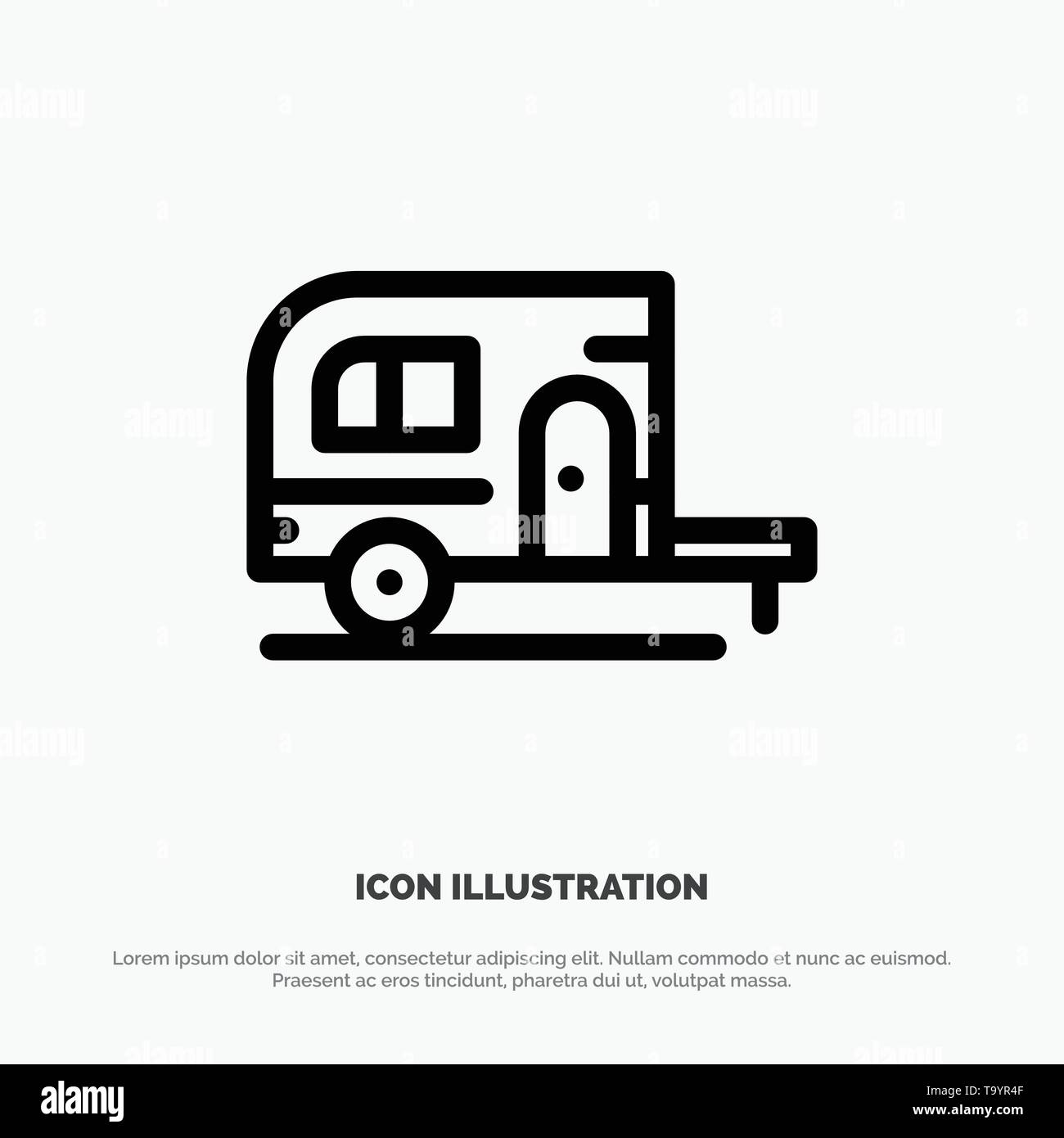 Cartoon camping van caravan hi-res stock photography and images - Alamy