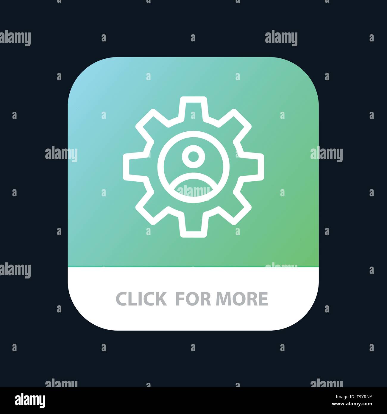 Gear Controls Profile Use Mobile App Button Android And Ios Line Version Stock Vector Image