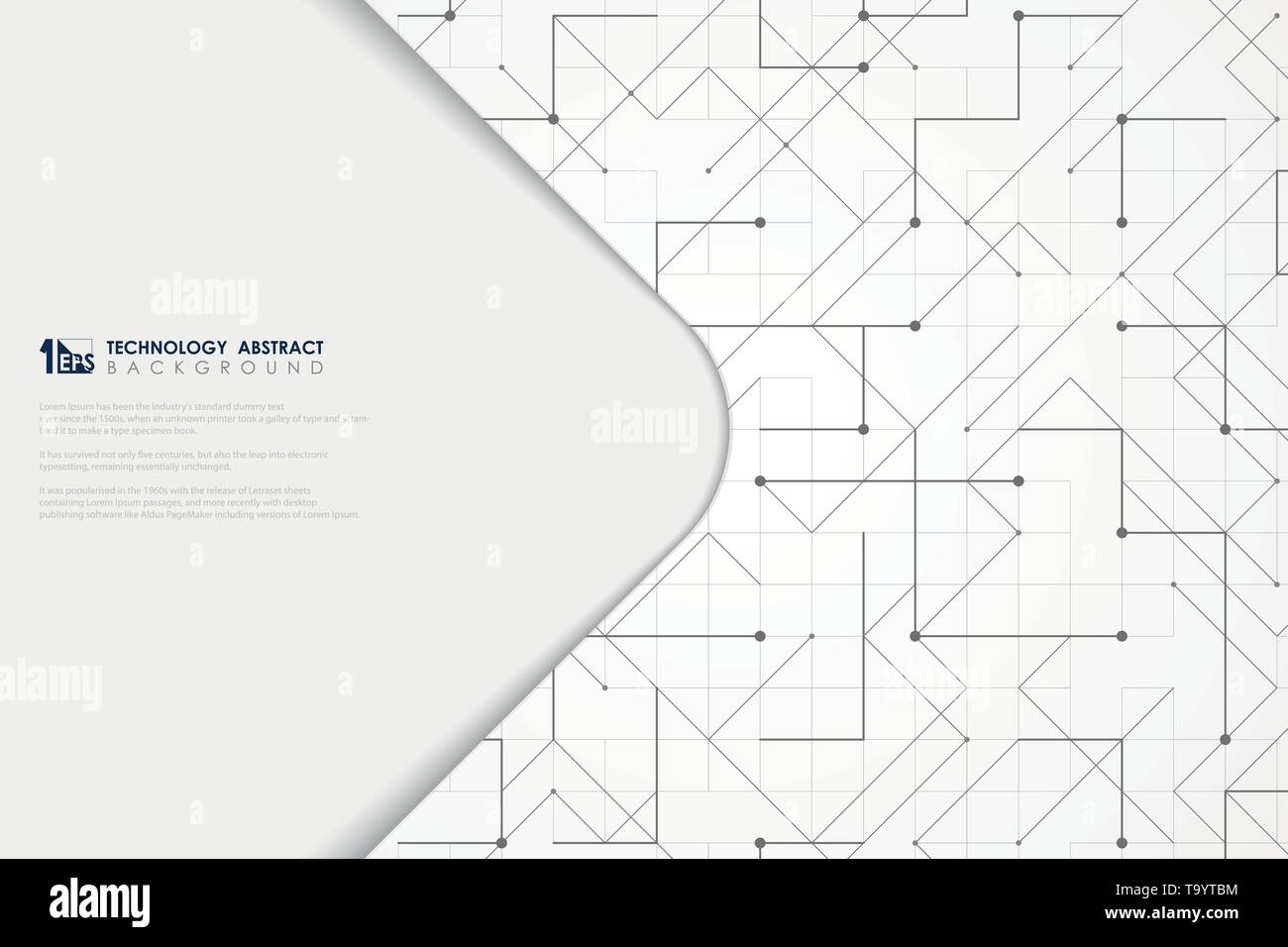 Abstract vector gray line geometric triangle square dotted tech minimal ...